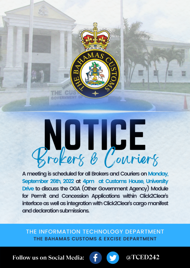 OGA (Other Government Agency) Module Meeting- Brokers & Couriers - The ...