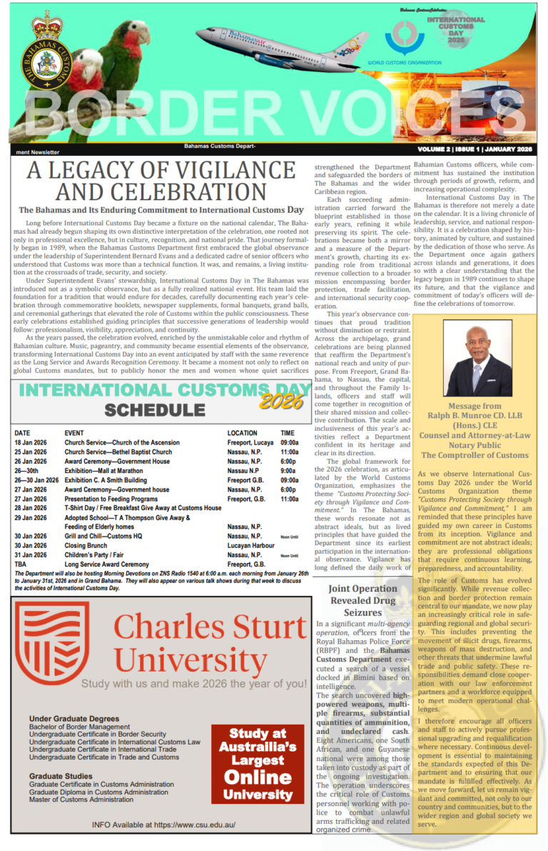 Bahamas Customs Newsletter January 2026 - The Bahamas Customs Department